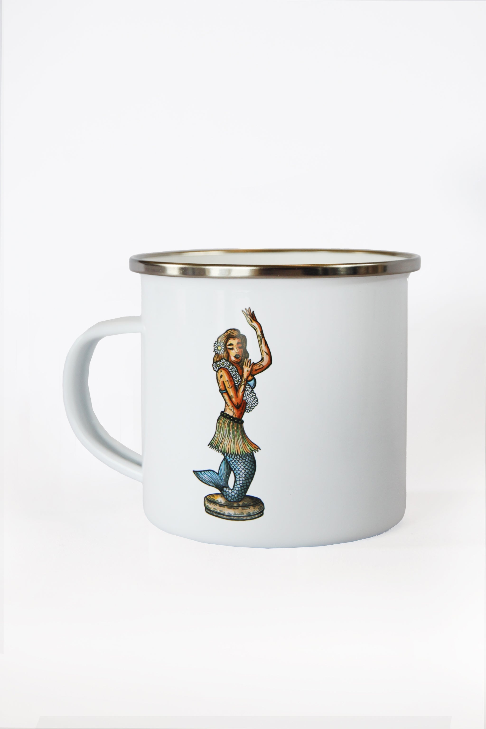 Dashboard Hula Enamel Mug - White | LAKOR