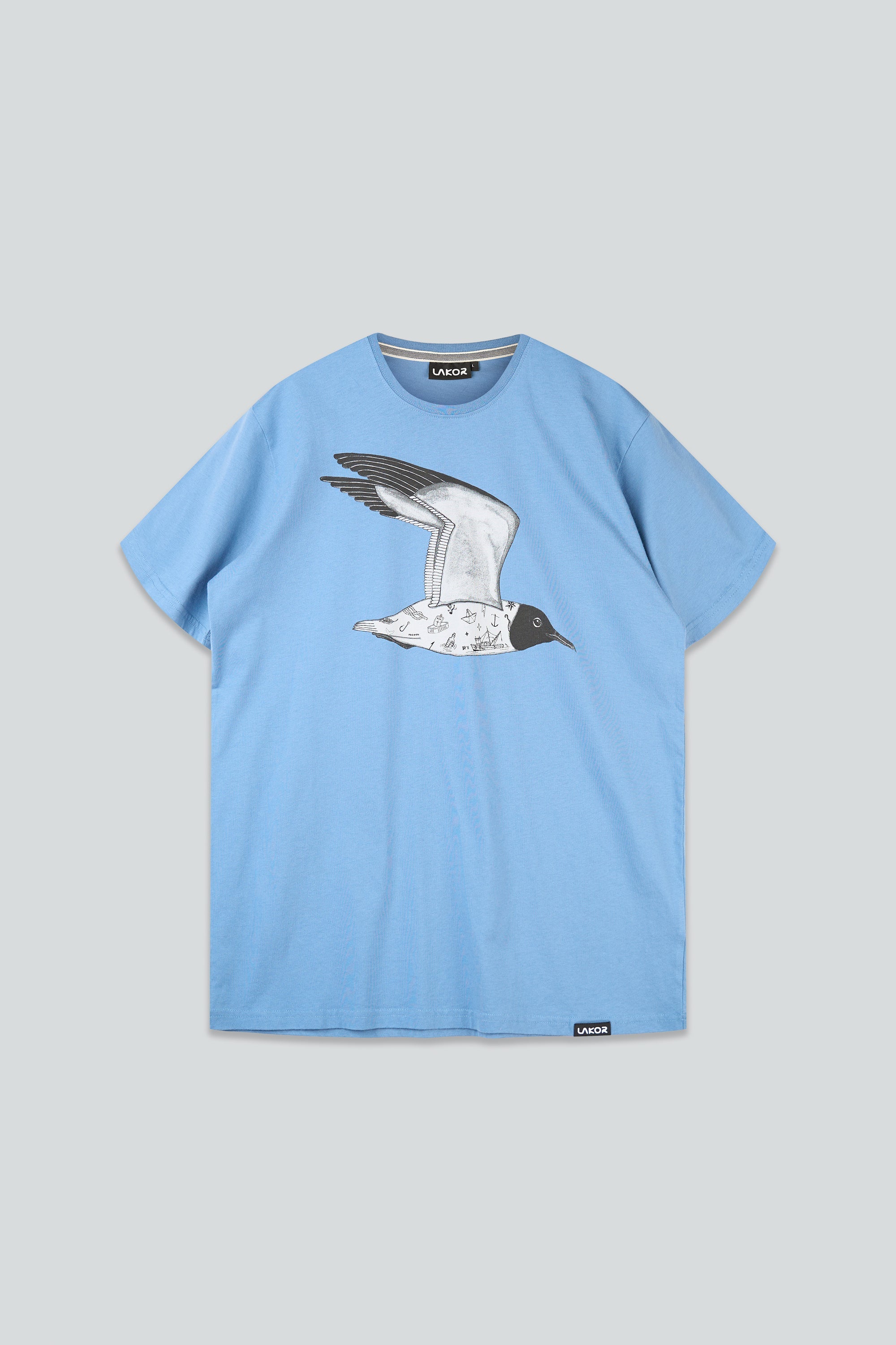 Tattooed Seagull T-shirt - Captains Blue | LAKOR